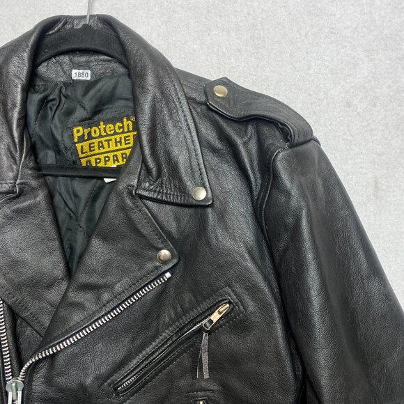 Protech Leather Apparel | Jackets & Coats | Vintage Protech Leather Apparel Motorcycle Jacket ...